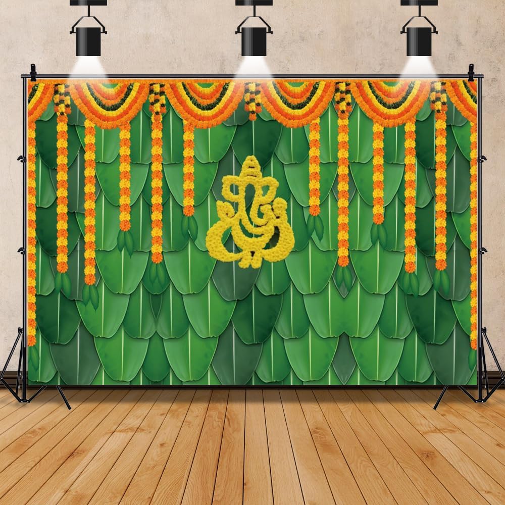 Amazon.com: Leowefowa 10x8ft Vinyl Indian Pooja Backdrop for ...