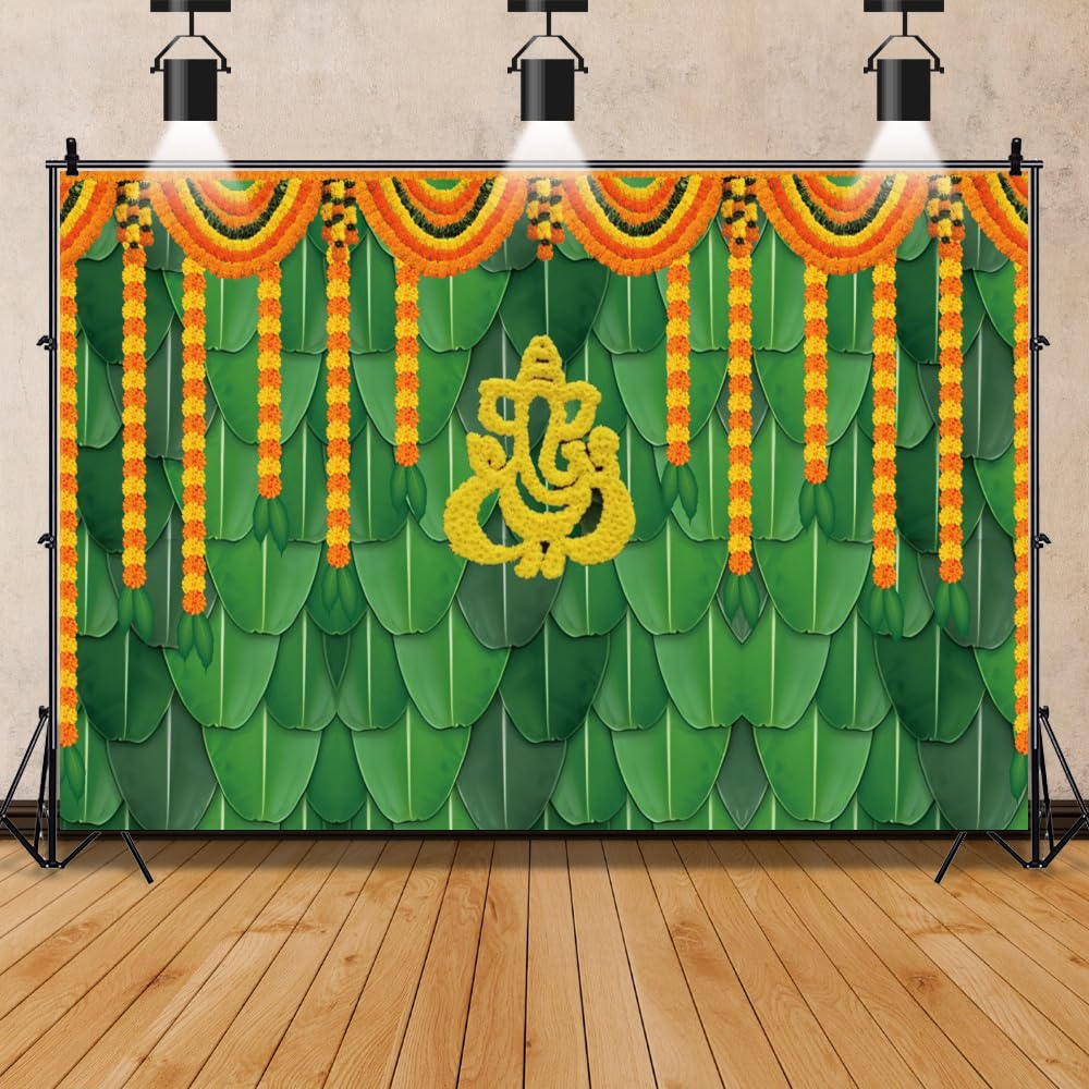 Amazon.com : Leowefowa 10x8ft Vinyl Indian Pooja Backdrop for ...
