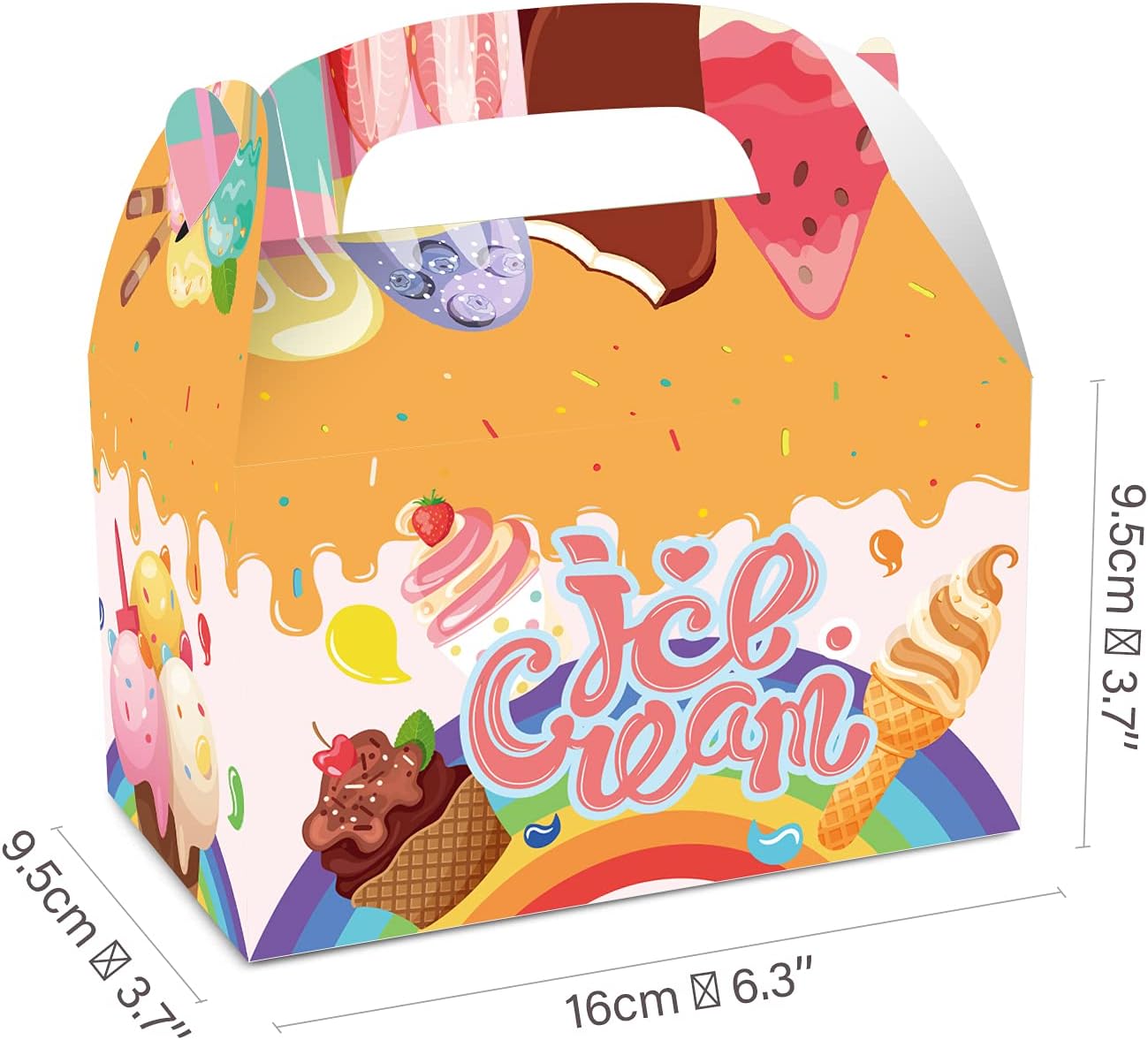 Cajas de recuerdos de fiesta con temática de helado para verano ...