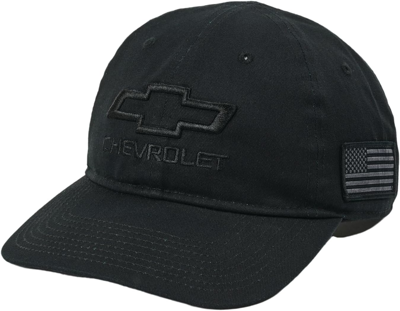 Chevy Bowtie Tactical Hat with USA Flag Patch - Black Cap with Buckle ...