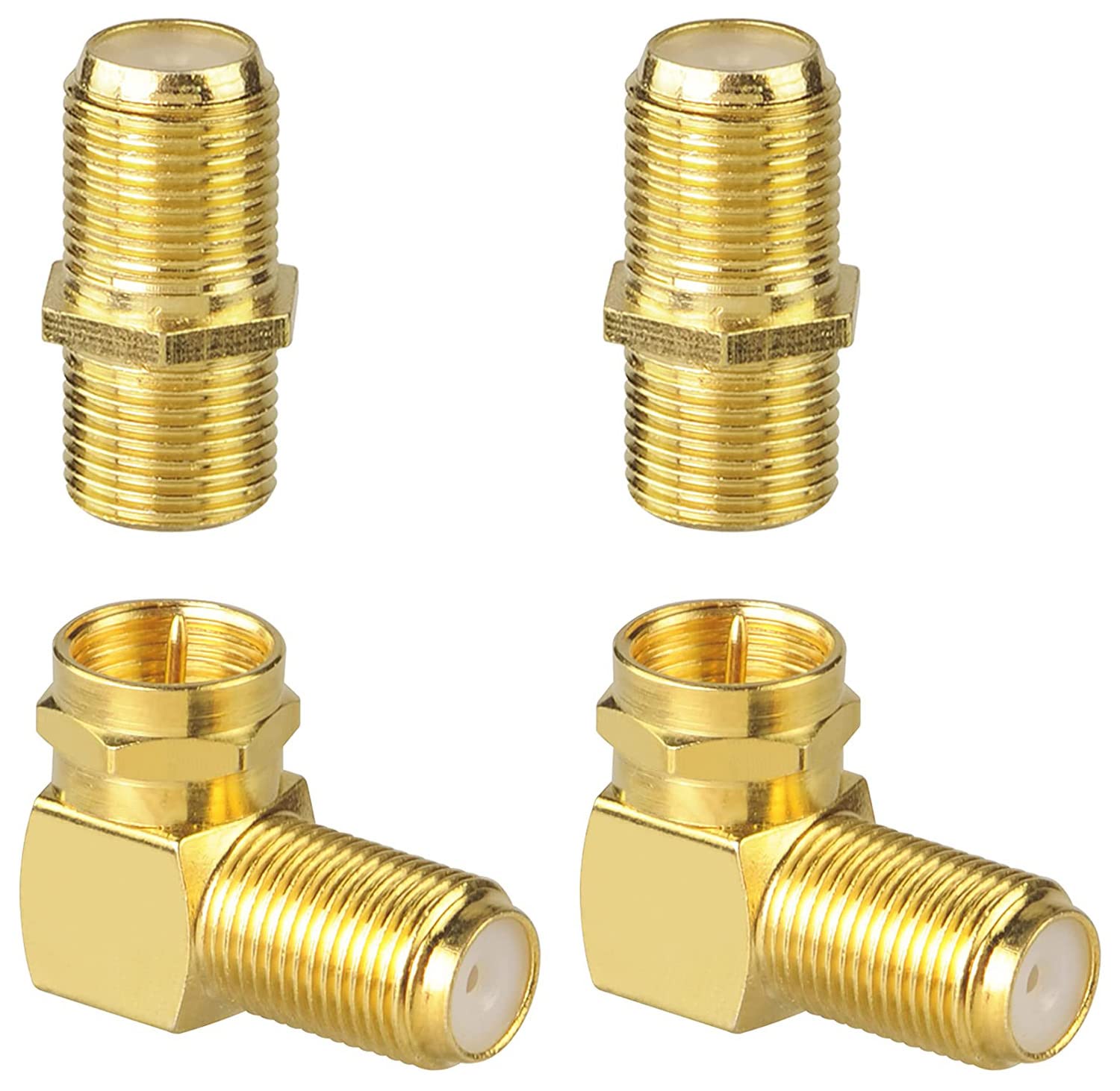 Amazon.com: QDiShi 4 Pack Coaxial Cable Female Connector Bundle with 90 ...