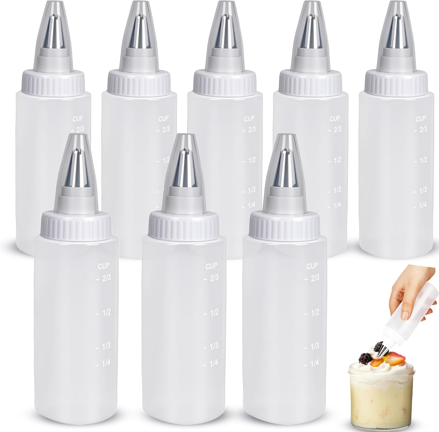 Amazon.com: 9 Pcs 6 oz Plastic Squeeze Applicator Writer Bottles Cookie ...