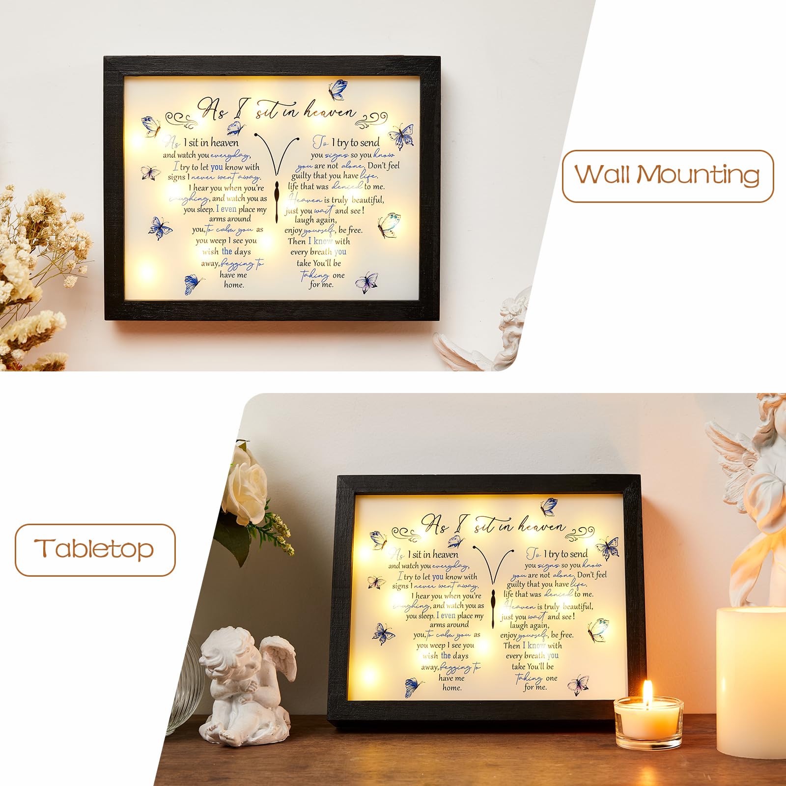 Snapklik.com : WOODEXPE Sympathy Gift LED Memorial Shadow Box 10"x8 ...