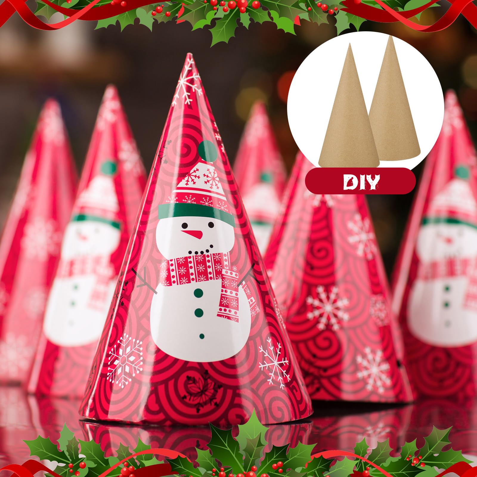 Snapklik.com : 6 Pcs Paper Mache Cones Open Bottom 5.9 X 2.75 Inch ...