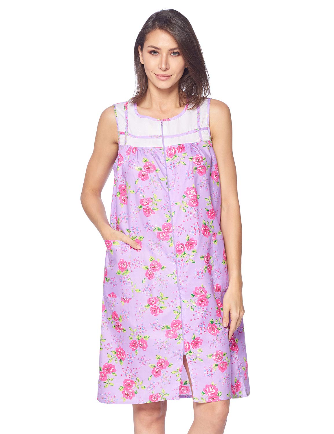 Snapklik.com : Casual Nights Womens Zipper Front House Dress Duster ...