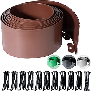 Amazon.co.jp: Webirth 【ペグ増量でしっかり固定！！】 ガーデンエッジ 3つの高さ（5-15センチ） 4つのカラー ブラック グリーン ブラウン グレー 花壇フェンス 5m ...