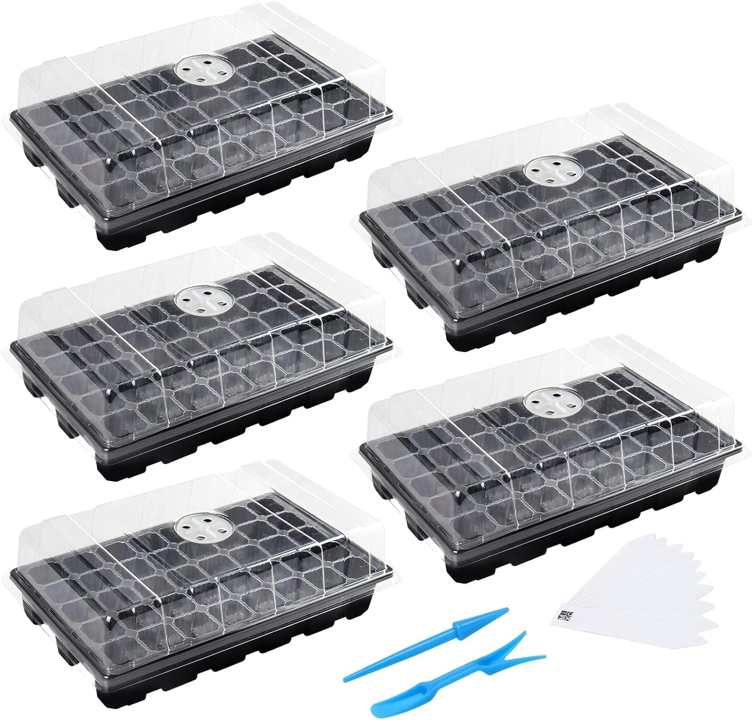 Amazon.com : MIXC Seedling Trays Seed Starter Tray, 5-Pack Mini ...