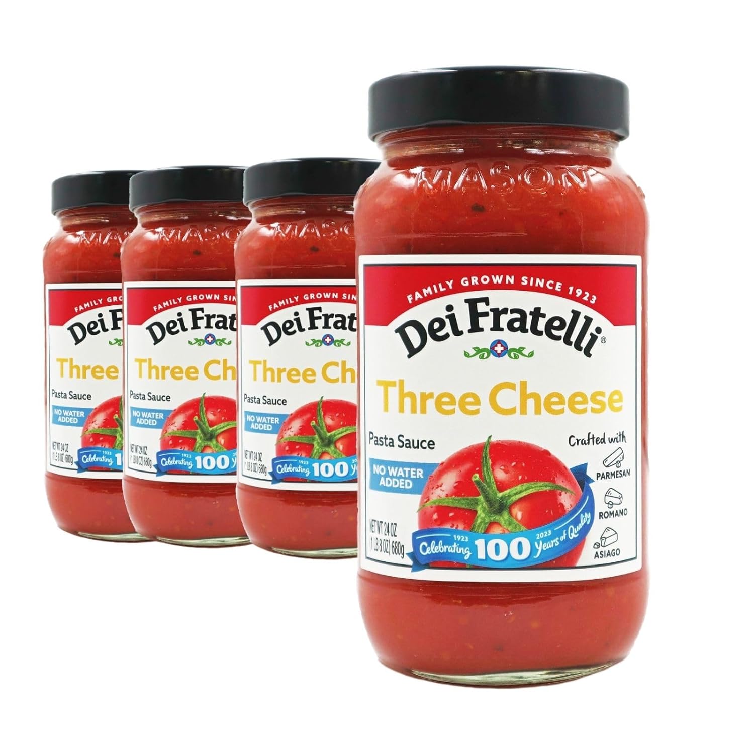 Amazon.com : Dei Fratelli Three Cheese Pasta Sauce (24 oz. jars; 4 pack ...