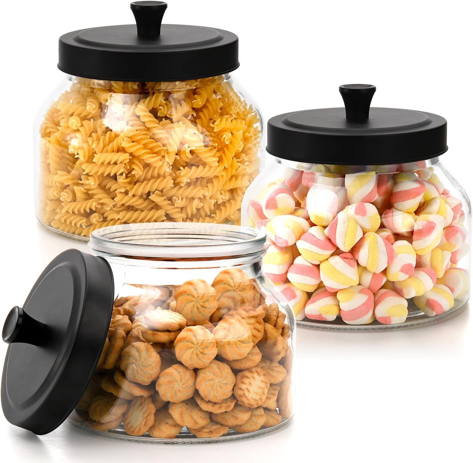Amazon.com: Glass Jars With Sealed Lids,Clear Glass Food Storage ...