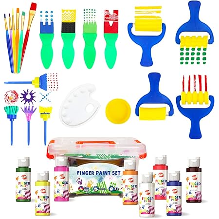 Amazon.com: YZNlife Kids Paint Brushes Sponge Kits, 52 Pcs Painting ...
