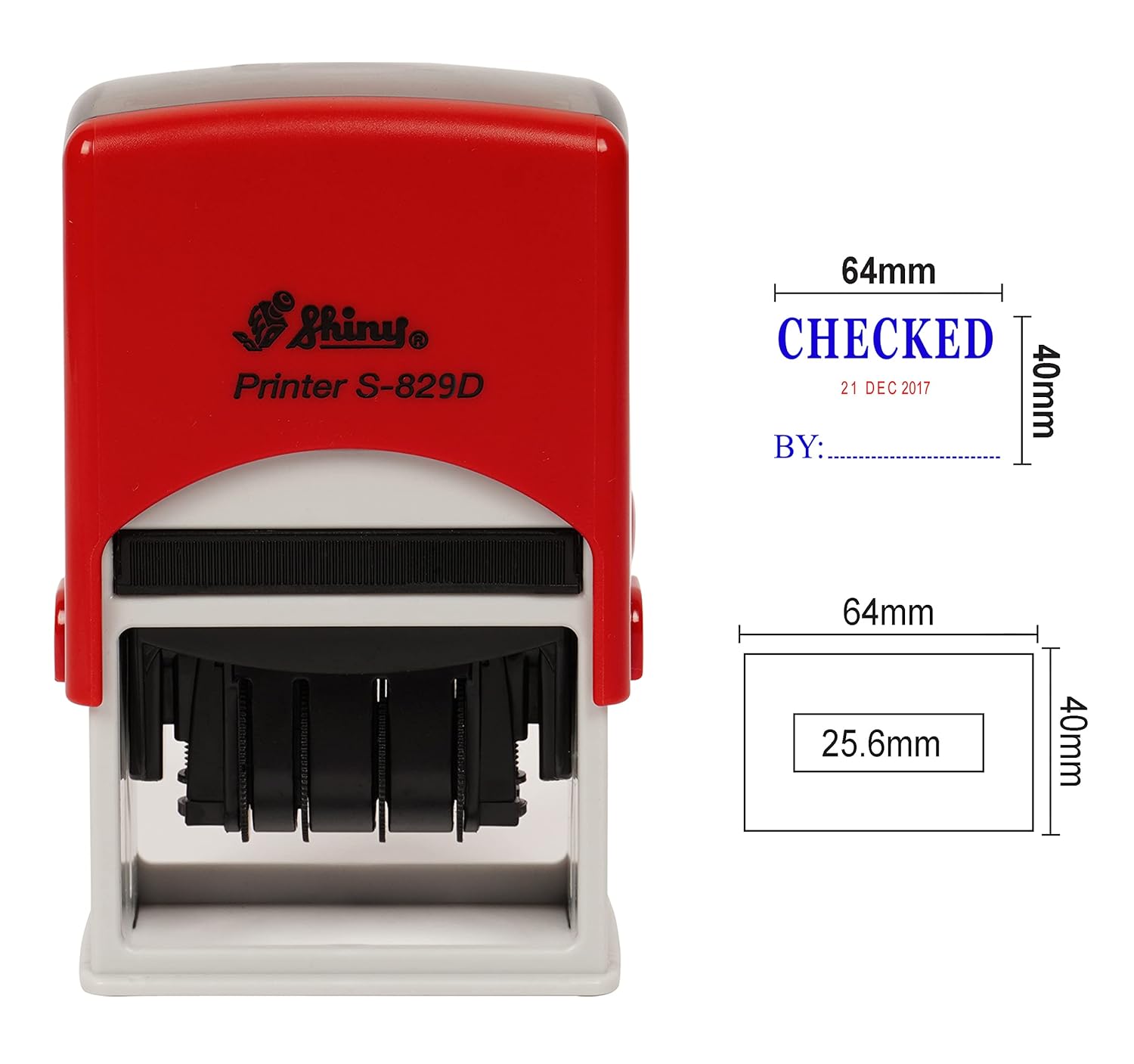 Self Inking Date Stamp with Checked by Text Office Stationery Rubber ...
