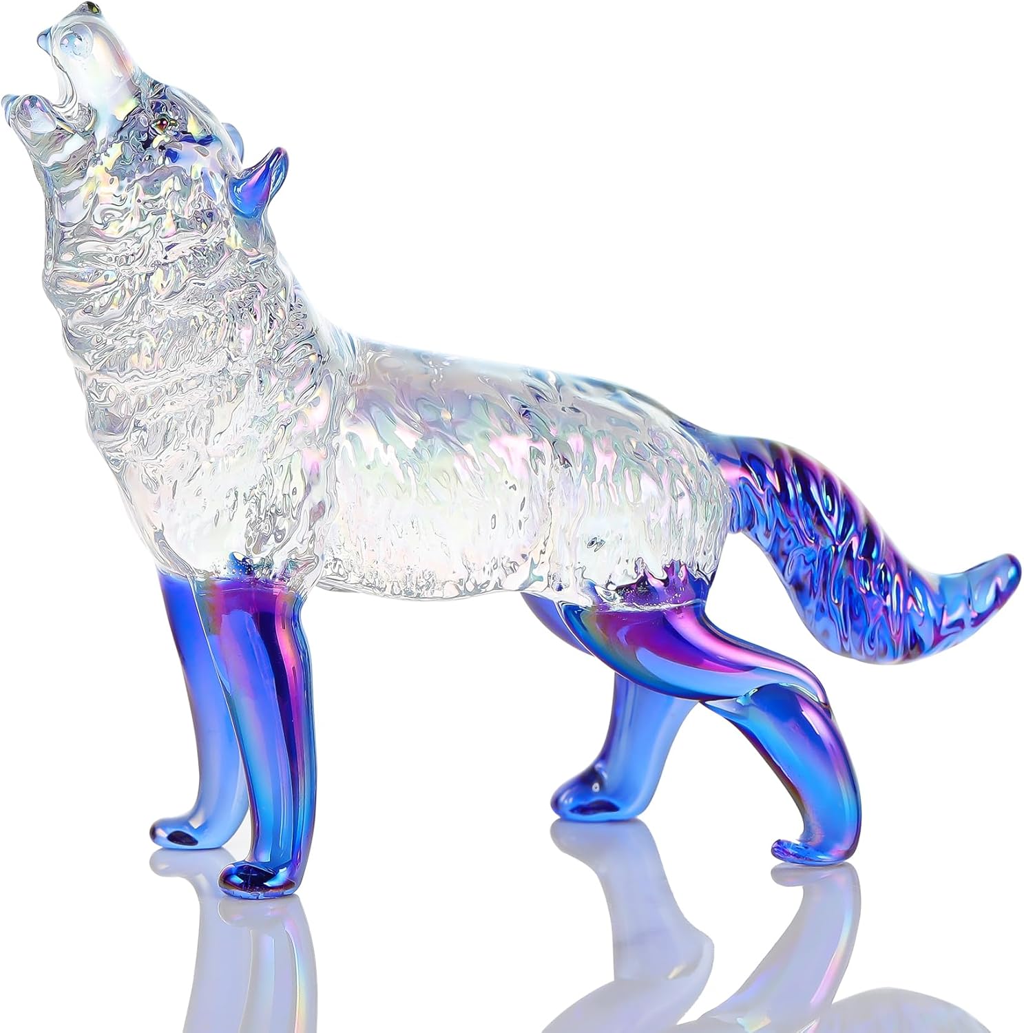 Amazon.com: YWHL Blue Crystal Glass Wolf Figurine Gifts for Women Men ...