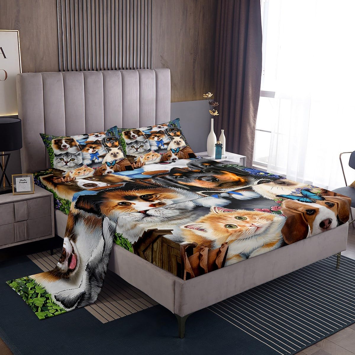 Amazon.com: Cat Sheet Sets King Size for Boys Girls Kids Kawaii Bedding ...