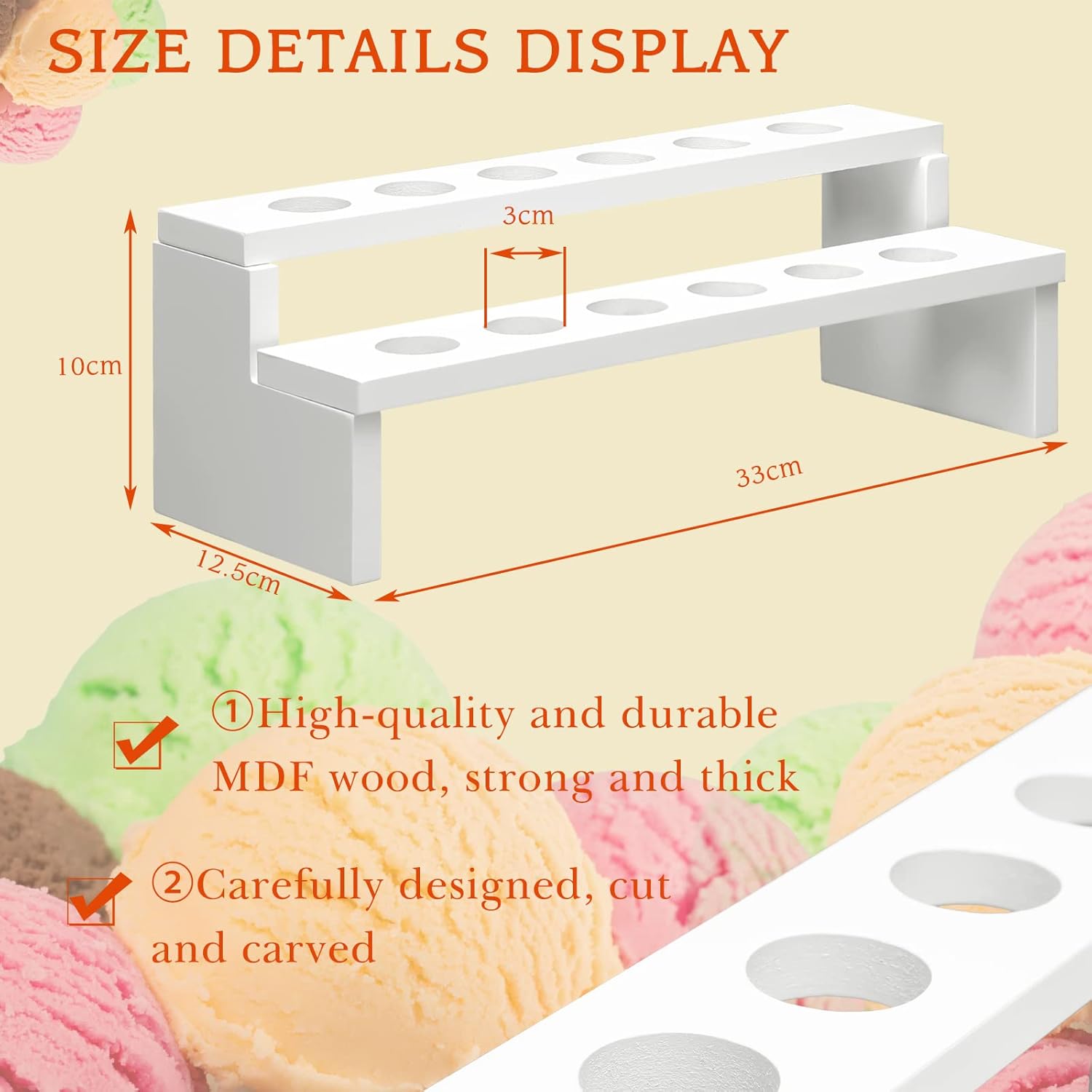 Wooden Multi-Level Ice Cream Cone Holder Stand Comoros | Ubuy