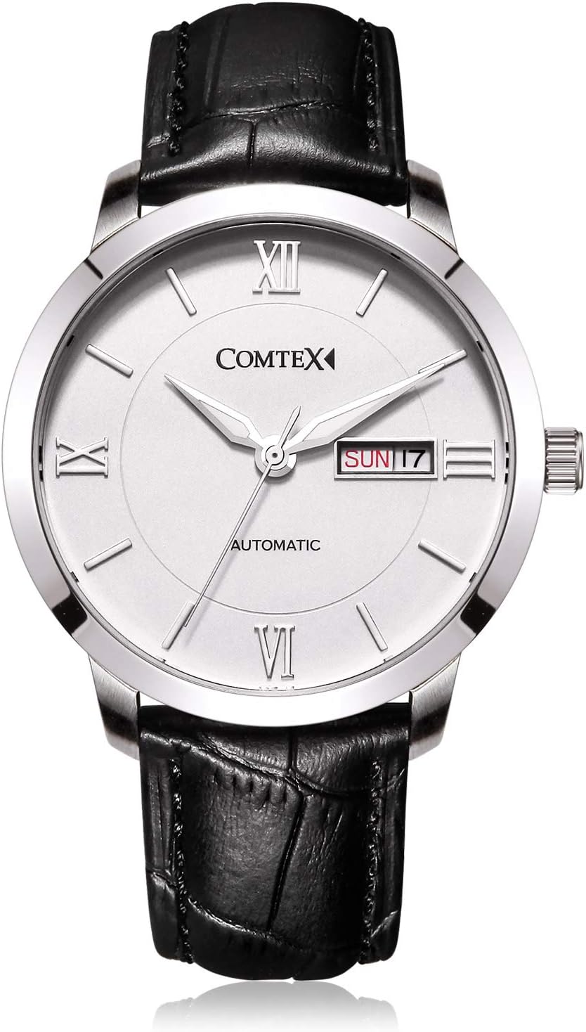 Amazon | Comtex 腕時計 メンズ 機械式時計 自動巻き/手巻き 日付・曜日 メカニカル アナログ ウオッチ ホワイト | 腕時計 | ファッション 通販