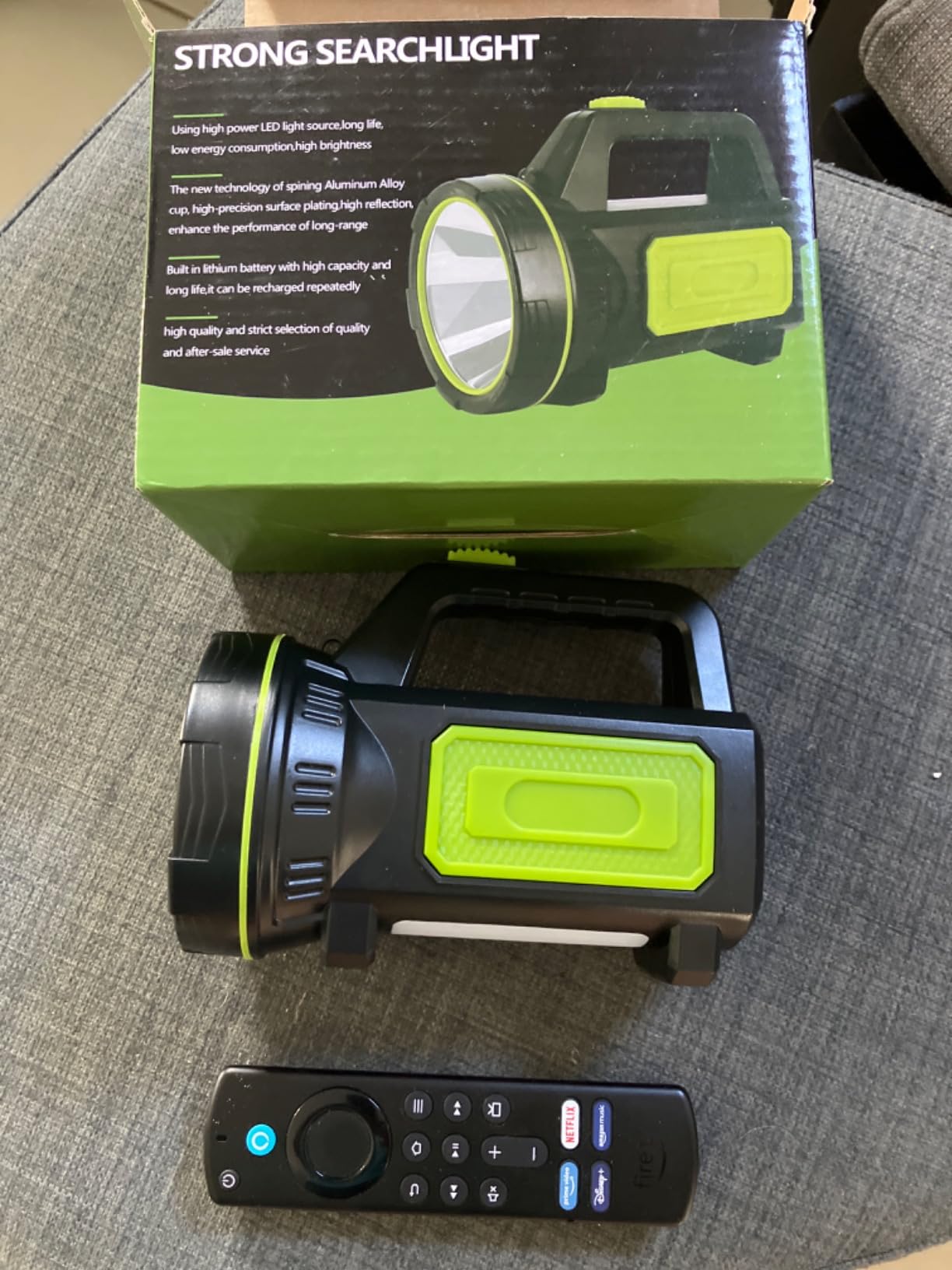 Super Bright Spotlight, Rechargeable Searchlight Handheld LED ...