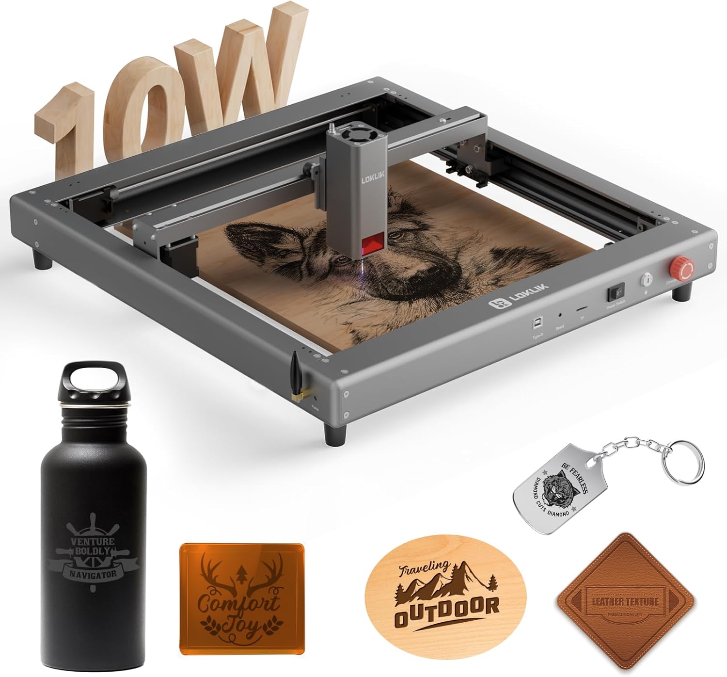 Amazon.com: LOKLiK 10W Laser Engraver Machine - Laser Engraving Machine ...