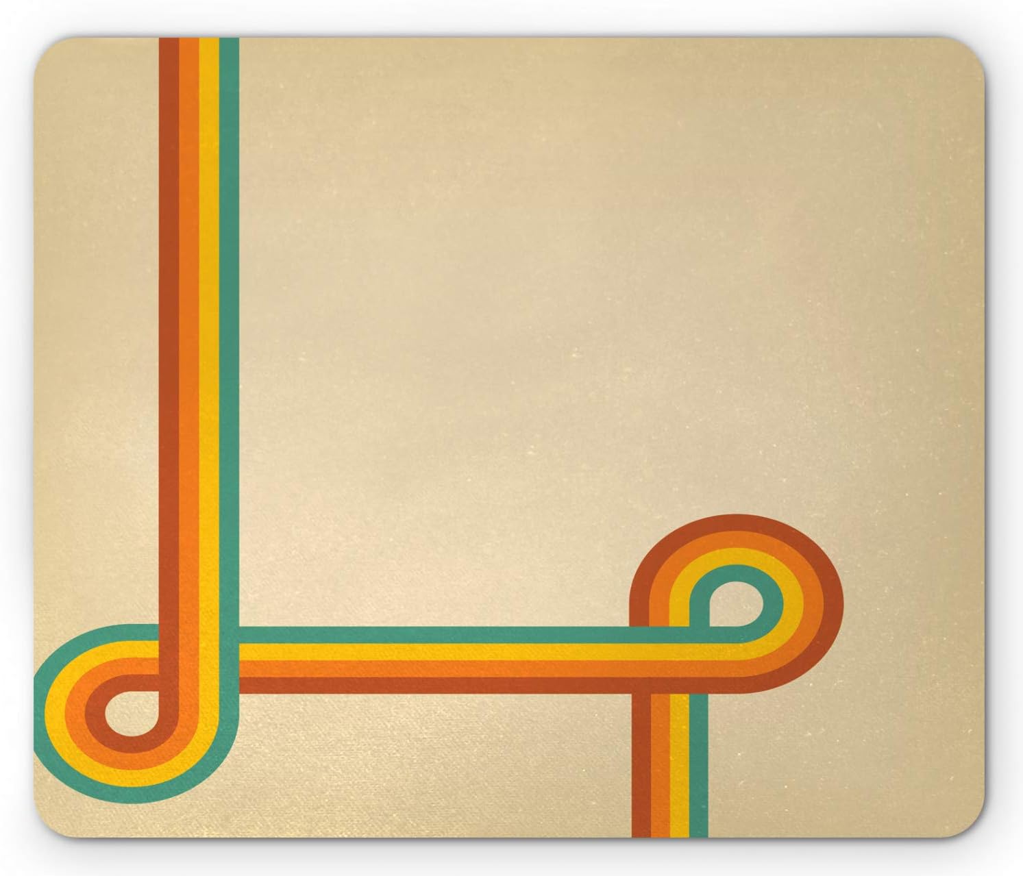 1970'erne musemåtte geometrisk mønster med hvirvlende linjer og ...