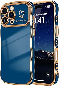 Amazon.com: LCHULLE for iPhone 16 Pro Max Case for Women Girls, Cute Wave Frame Curly Shape with ...