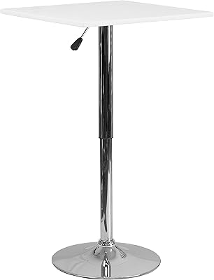 Amazon.com: Flash Furniture Chad 23.5'' Round Adjustable Height Glass ...