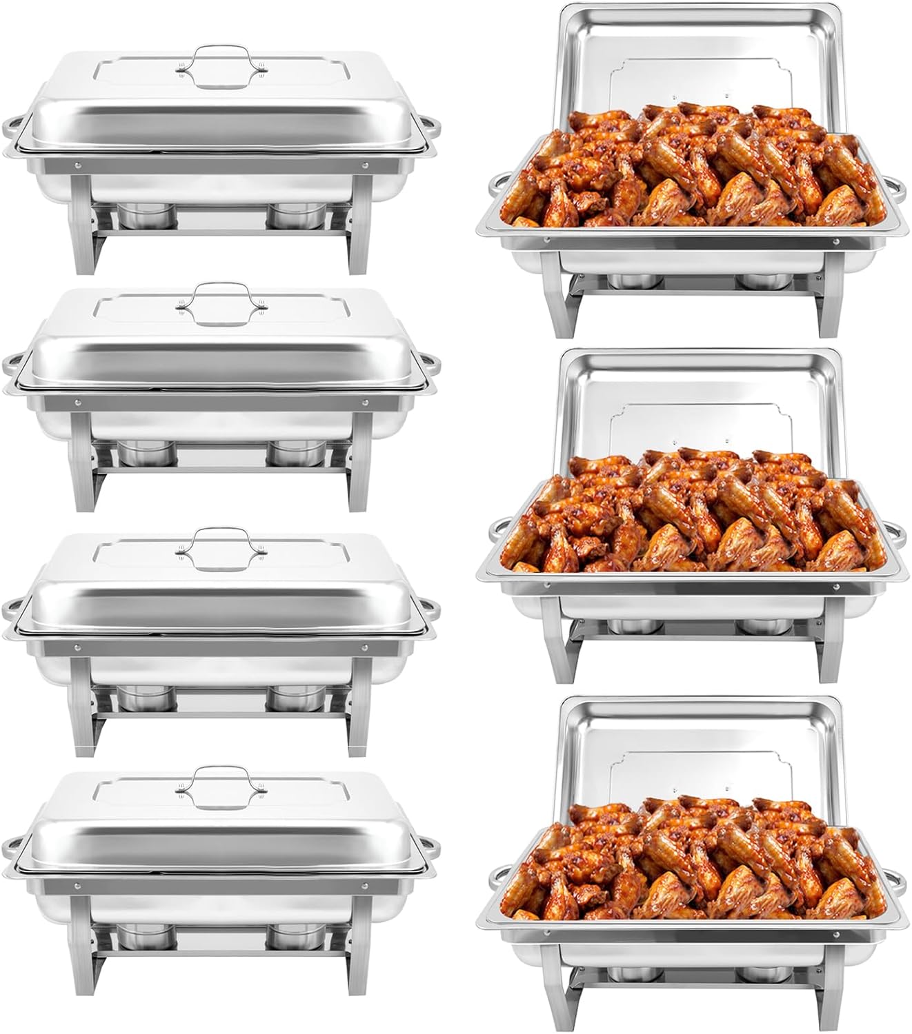 Amazon.com: PRIJESSE Chafing Dish Buffet Set (7 Pack) Chafers 8QT ...