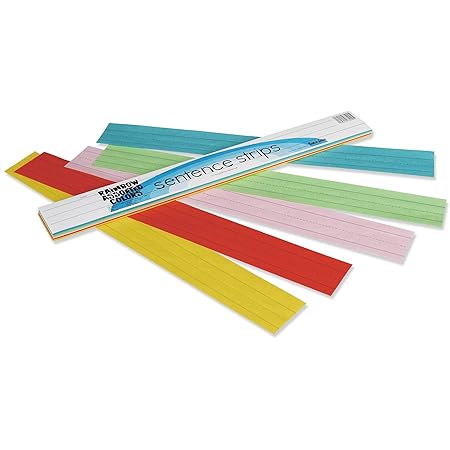 Amazon.com : 100 Pack Sentence Strips for Teachers, 3 x 24 Lined Paper ...