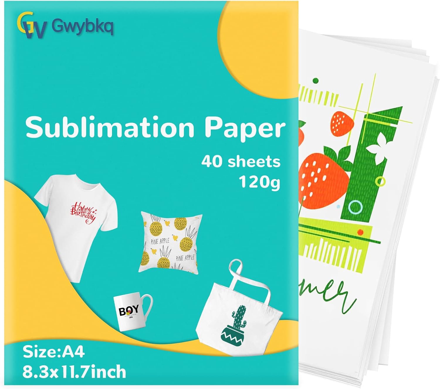 Amazon.com: Sublimation Paper A4 40 sheets, 125g Sublimation Paper Work ...