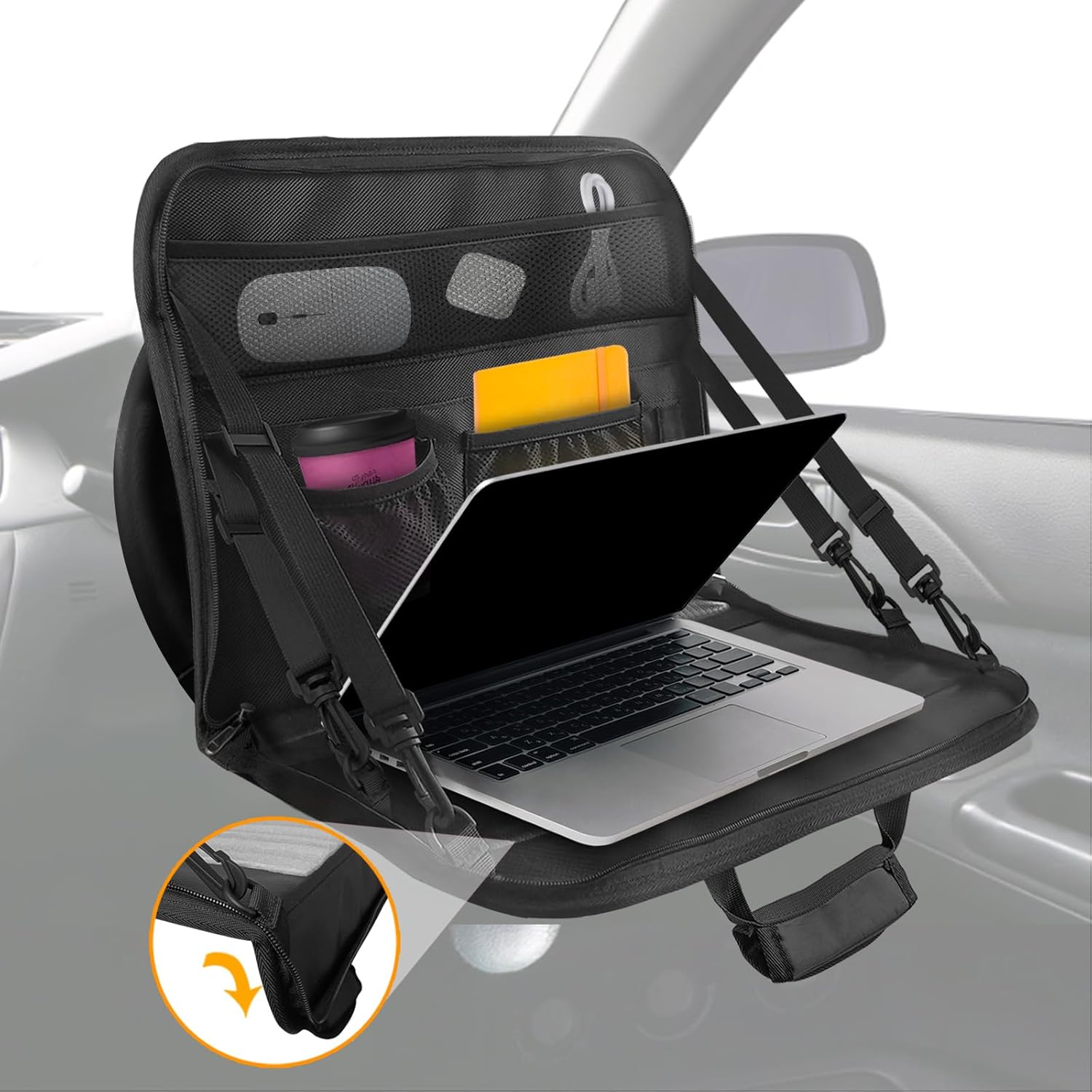 Amazon | Ansodo 車 テーブル 後部座席 テーブル ハンドル テーブル 車内食事用テーブル ノートパソコン作業 多機能 角度調整可能 安定感 簡単取付 掃除が簡単 防水性 防汚性 ...