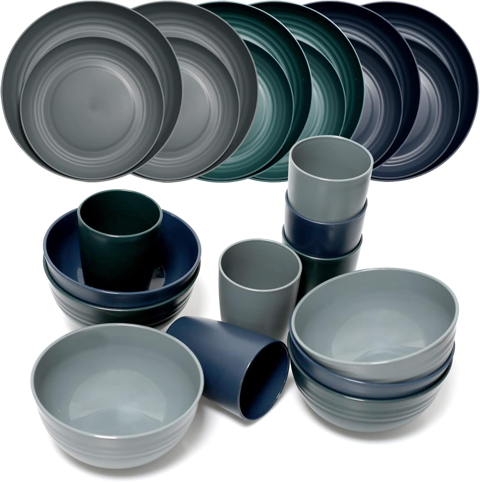 OLPRO Melamine Dinnerware Set, Camping/Picnic/Barbecue Dinner Set ...