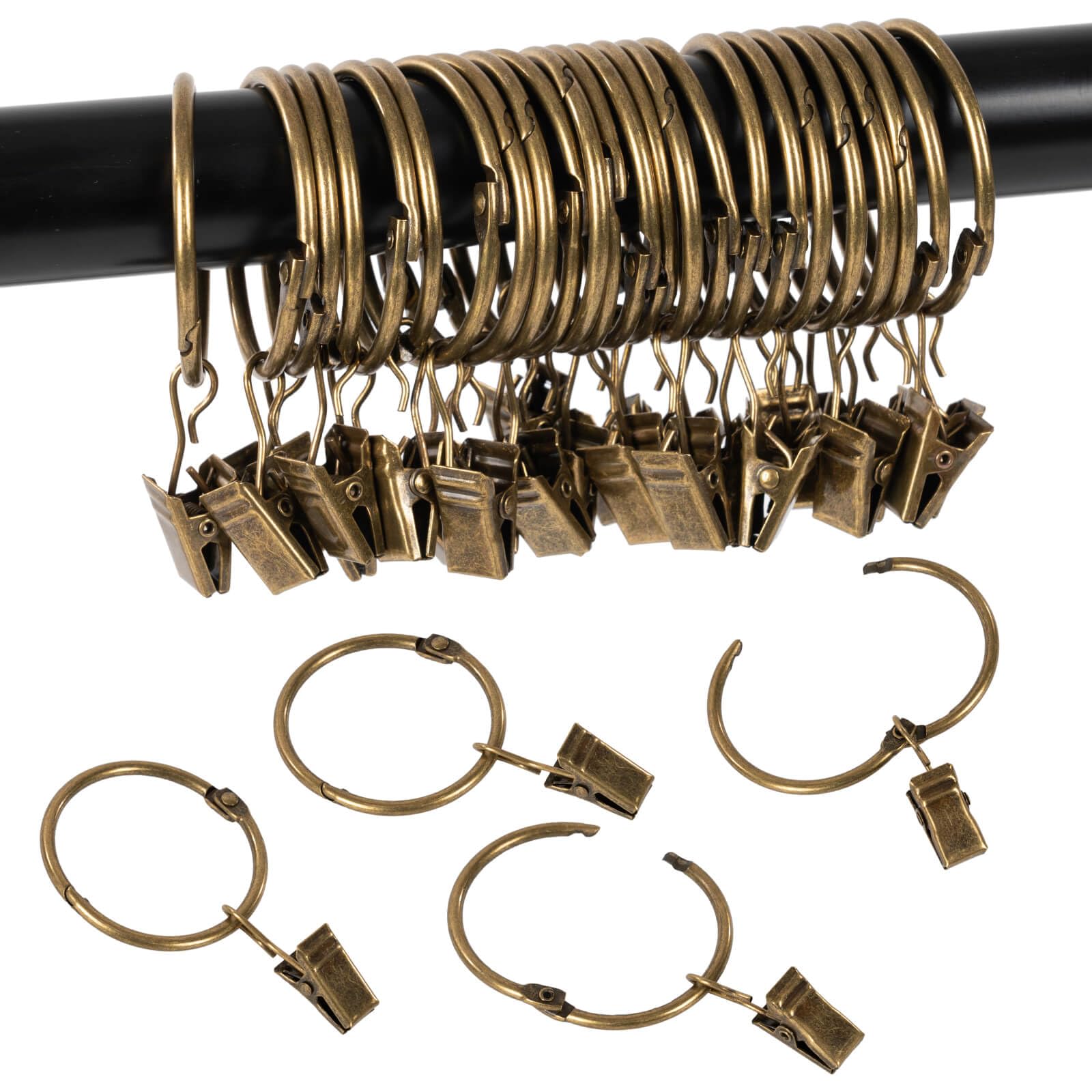 Amazon.com: Openable Curtain Rings with Clips,1inch Inner Diameter ...