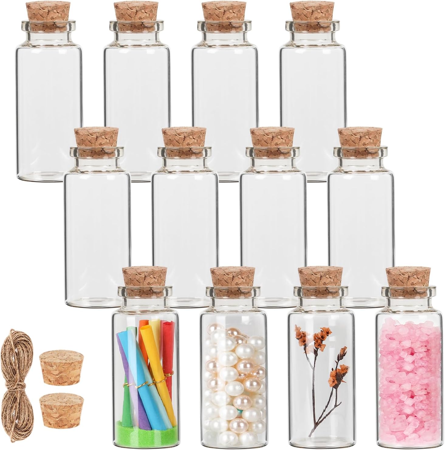Amazon.com: 30 ml Small Glass Bottles with Corks, 12 Pack Mini Bottles ...