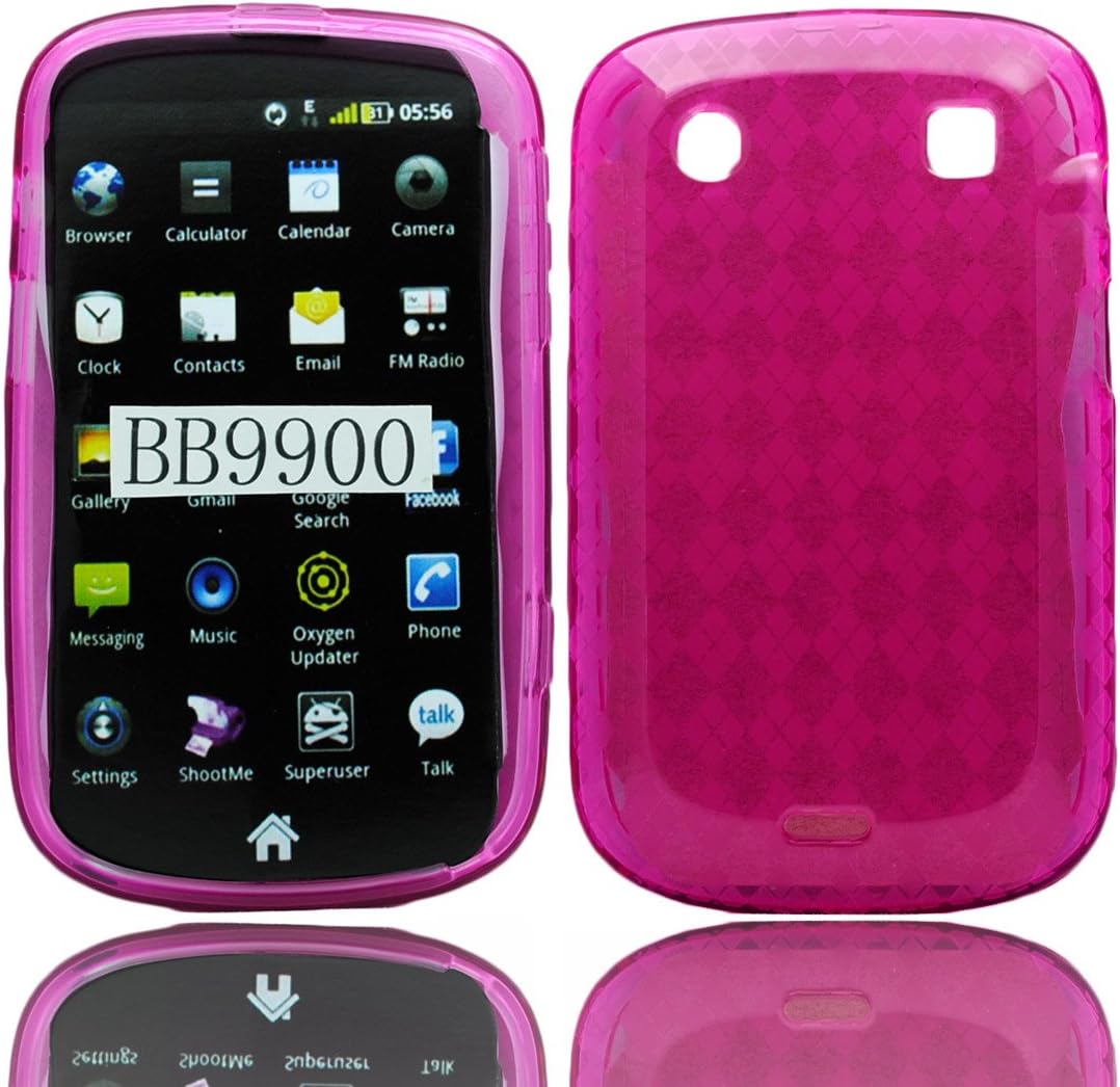 Amazon.com: Hot Pink TPU Candy Rubber Case Cover for Blackberry Bold ...