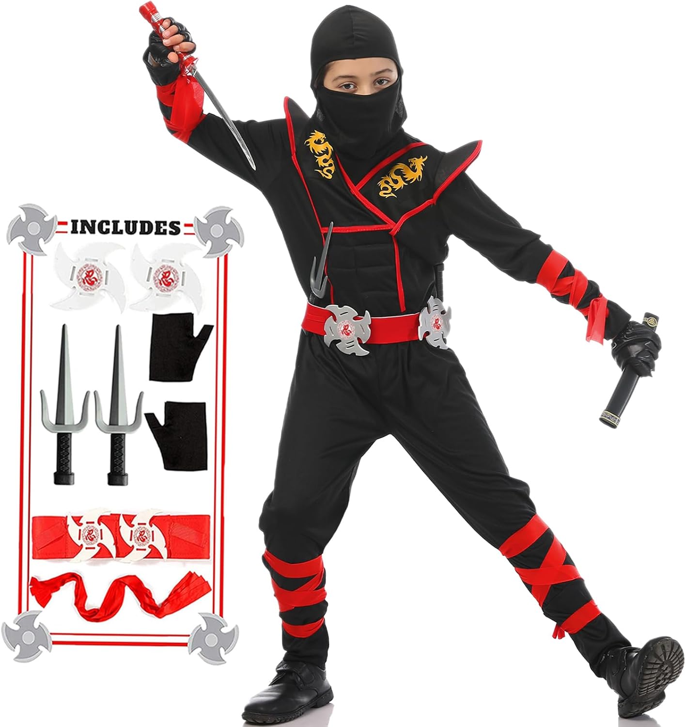 Deluxe Ninja Costume Set for Kids Muscle Ninja Australia | Ubuy