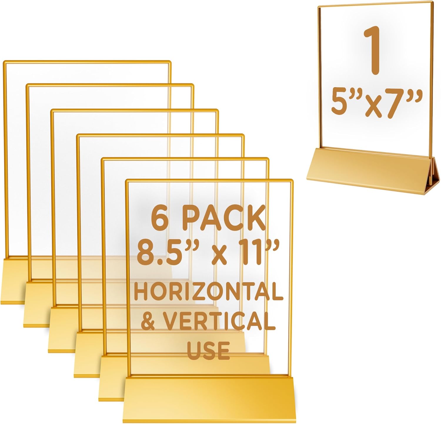 Amazon.com: Prime Designs Acrylic Sign Holder 8.5 x 11 (6 Pack+1 ...