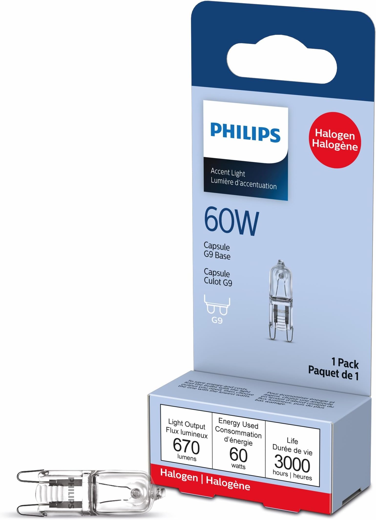 Philips 456384 Halogen 60W G9 Capsule, Halogen Bulbs - Amazon Canada