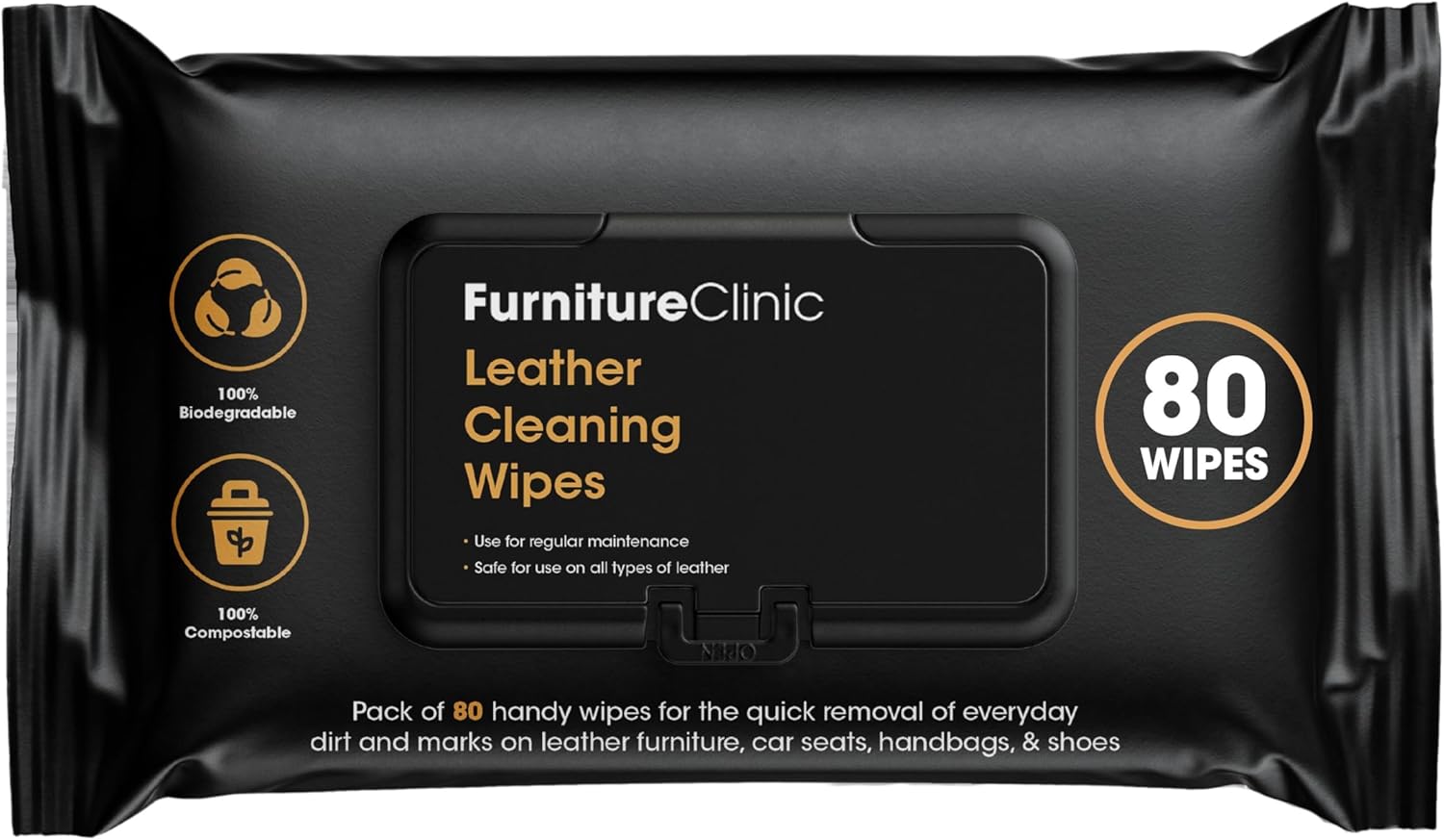 Furniture Clinic Leather Wipes for Cleaning Leather & Vinyl Upholstery ...