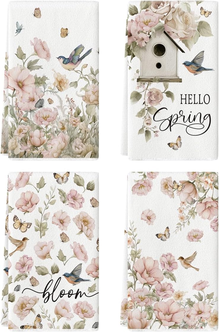 Amazon.com: Artoid Mode Bird House Butterfly Floral Hello Spring ...