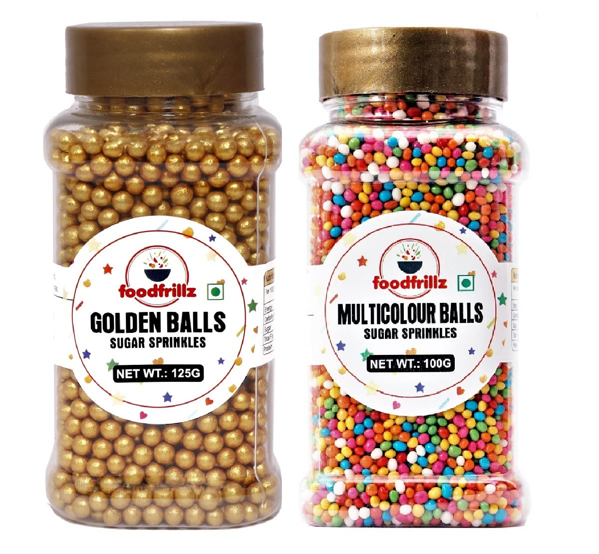 foodfrillz Golden Balls (125 g) and Multicoloured Balls (100 g ...