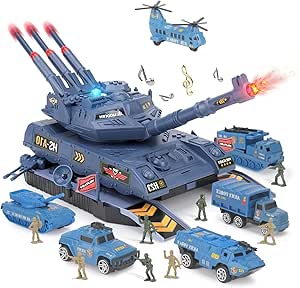 Amazon.com: Youlechen Army Toys for Boys, Military Tank Toys with Light ...