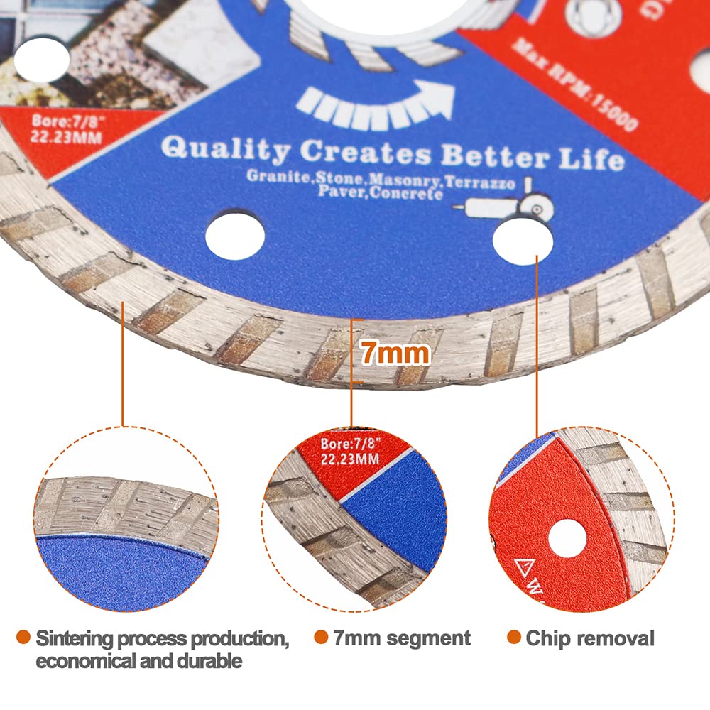 Snapklik.com : Diamond Blade Set,8pcs 4 Inch Arbor 7/8 - 5/8 For ...