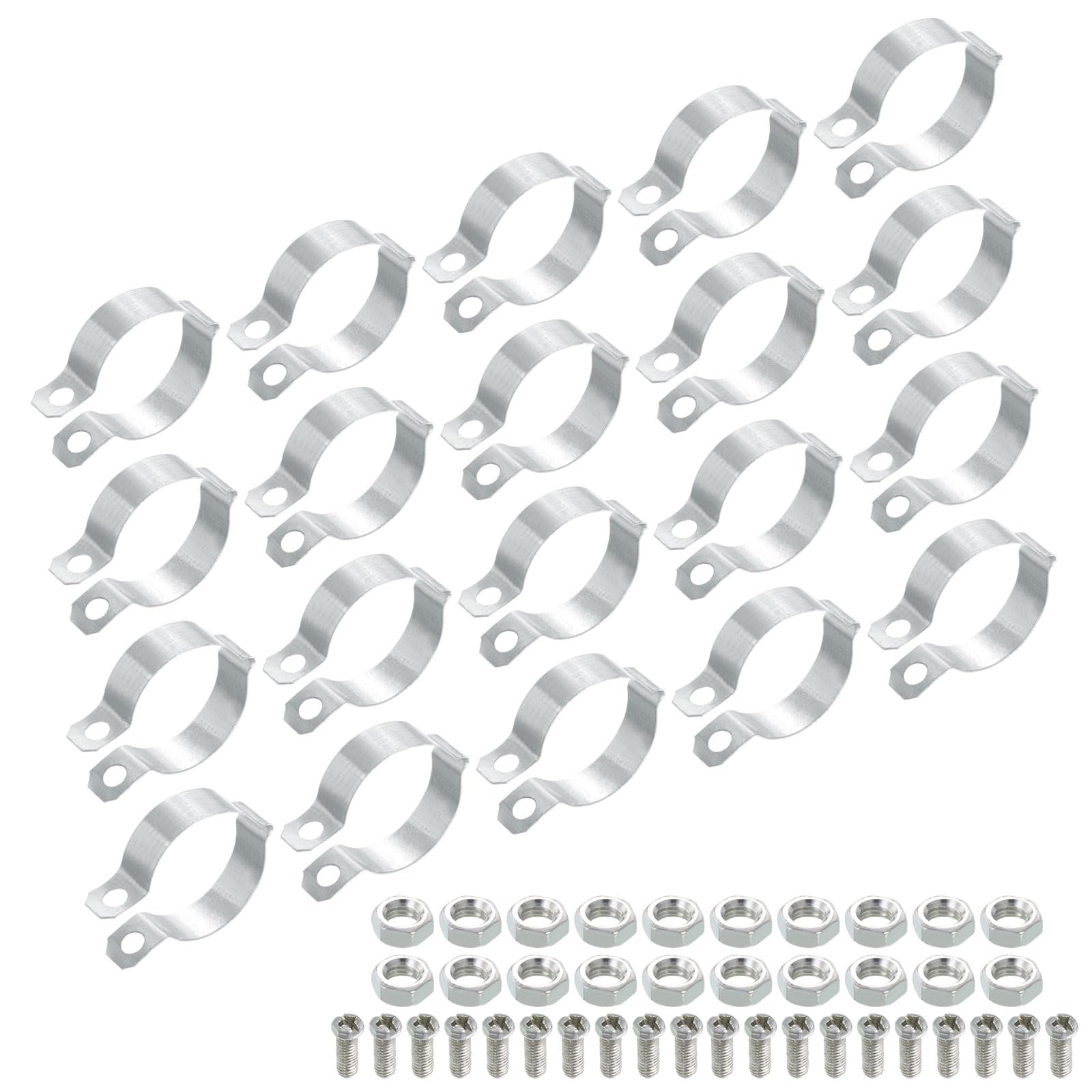 uxcell 20Pcs Pipe Clamps Fit for 1"(25mm) Pipe Rigid Bracket Pipe Strap ...