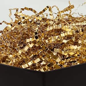 1/2 LB Gold Crinkle Cut Paper Shred Filler Metallic Gold Crinkle Paper ...