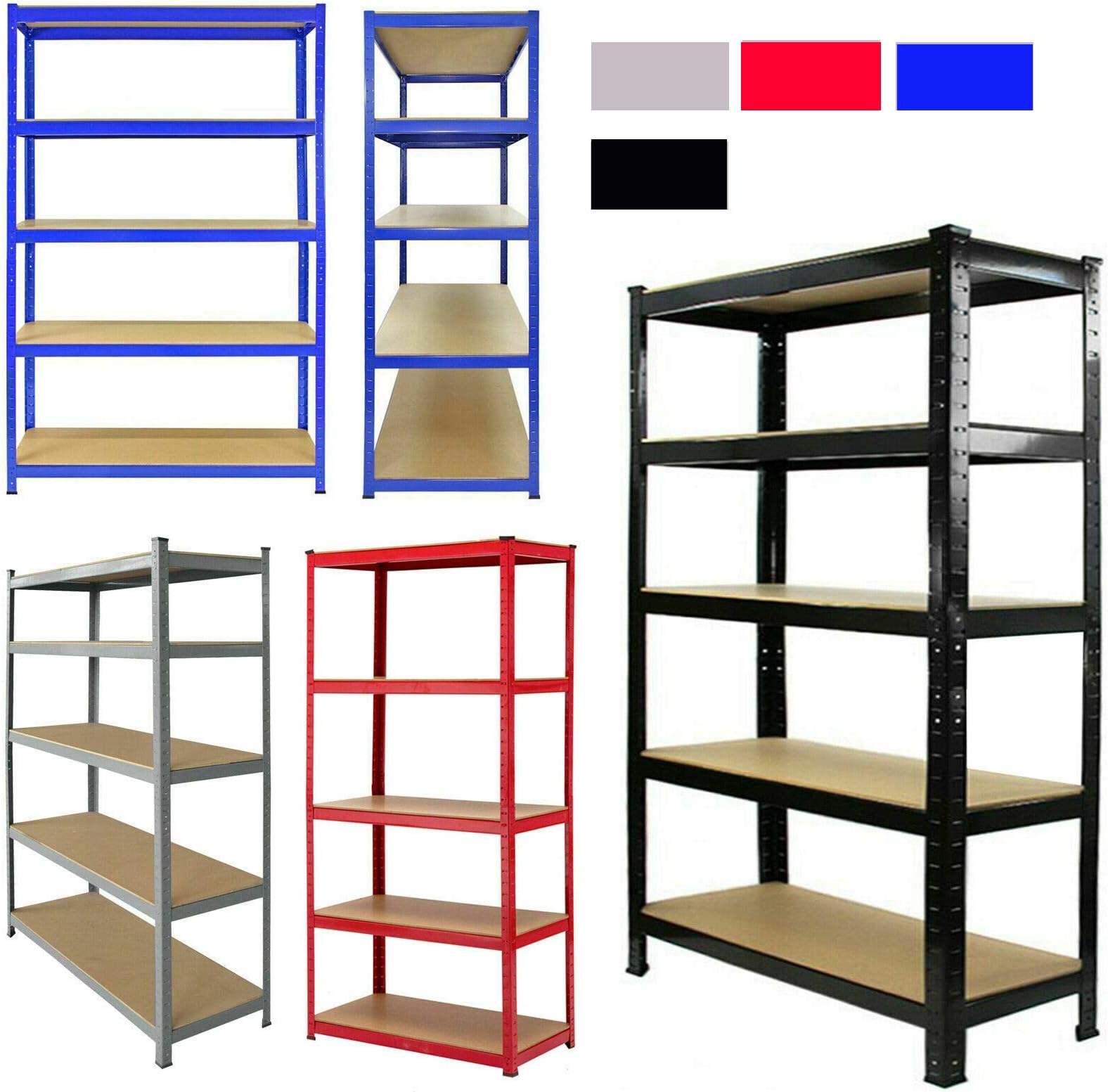 COZYBRITE Garage Shelving Units 4 Tier Heavy Duty Shed Storage Racking ...