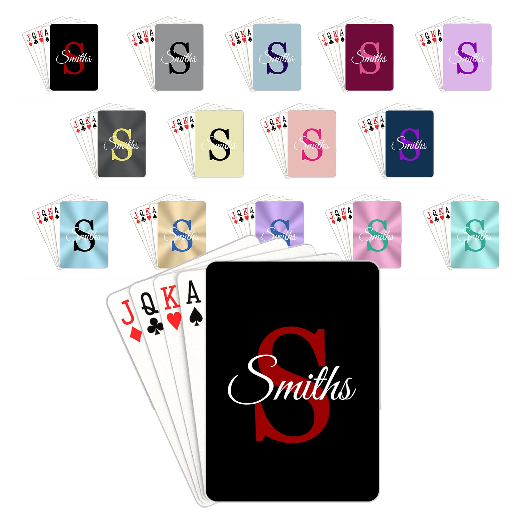 Amazon.com: Custom Playing Cards Personalized Monogram Initial Last ...