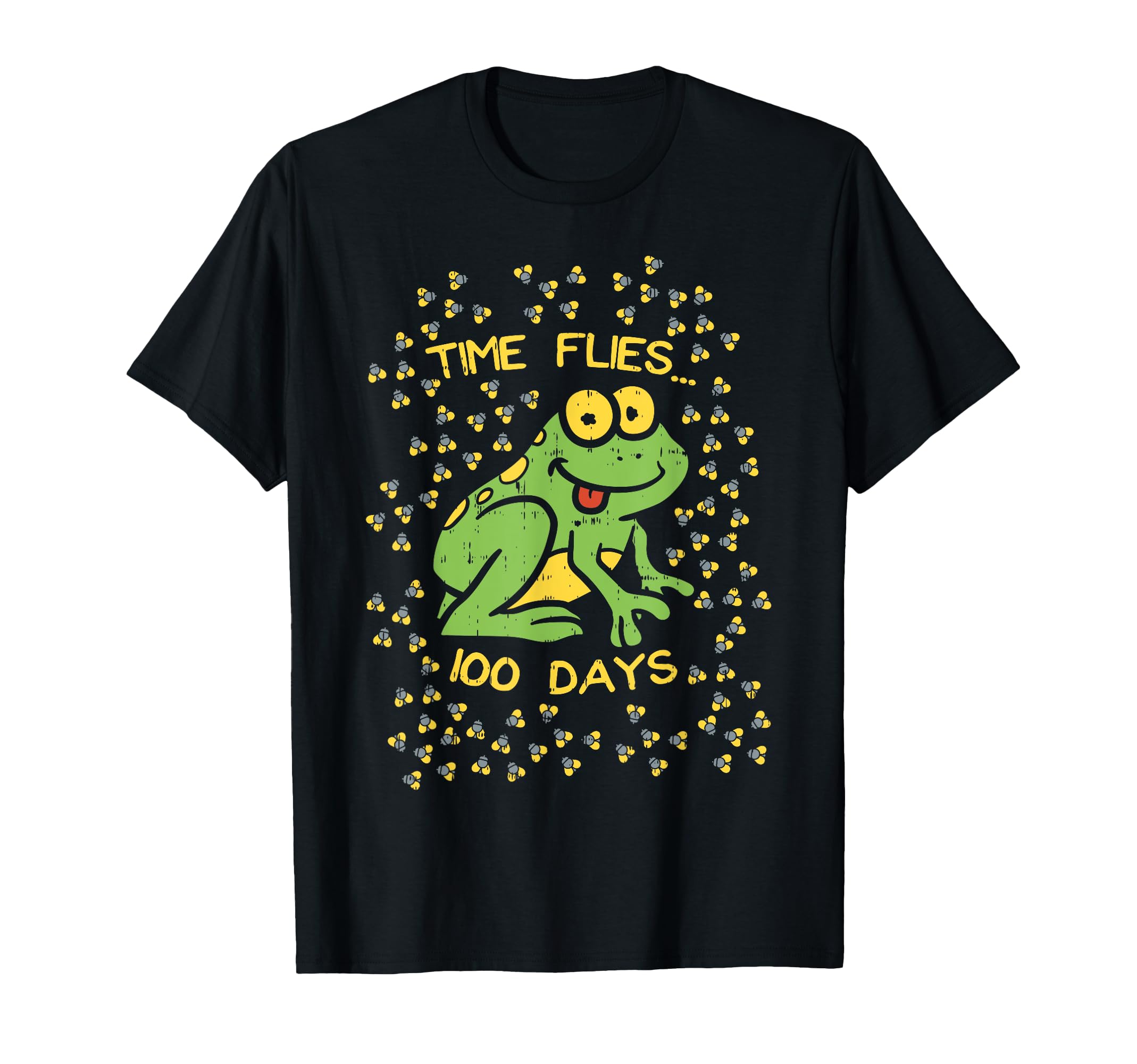 Amazon.com: 100th Day Of School Shirt 100 Days Time Flies Frog Student ...