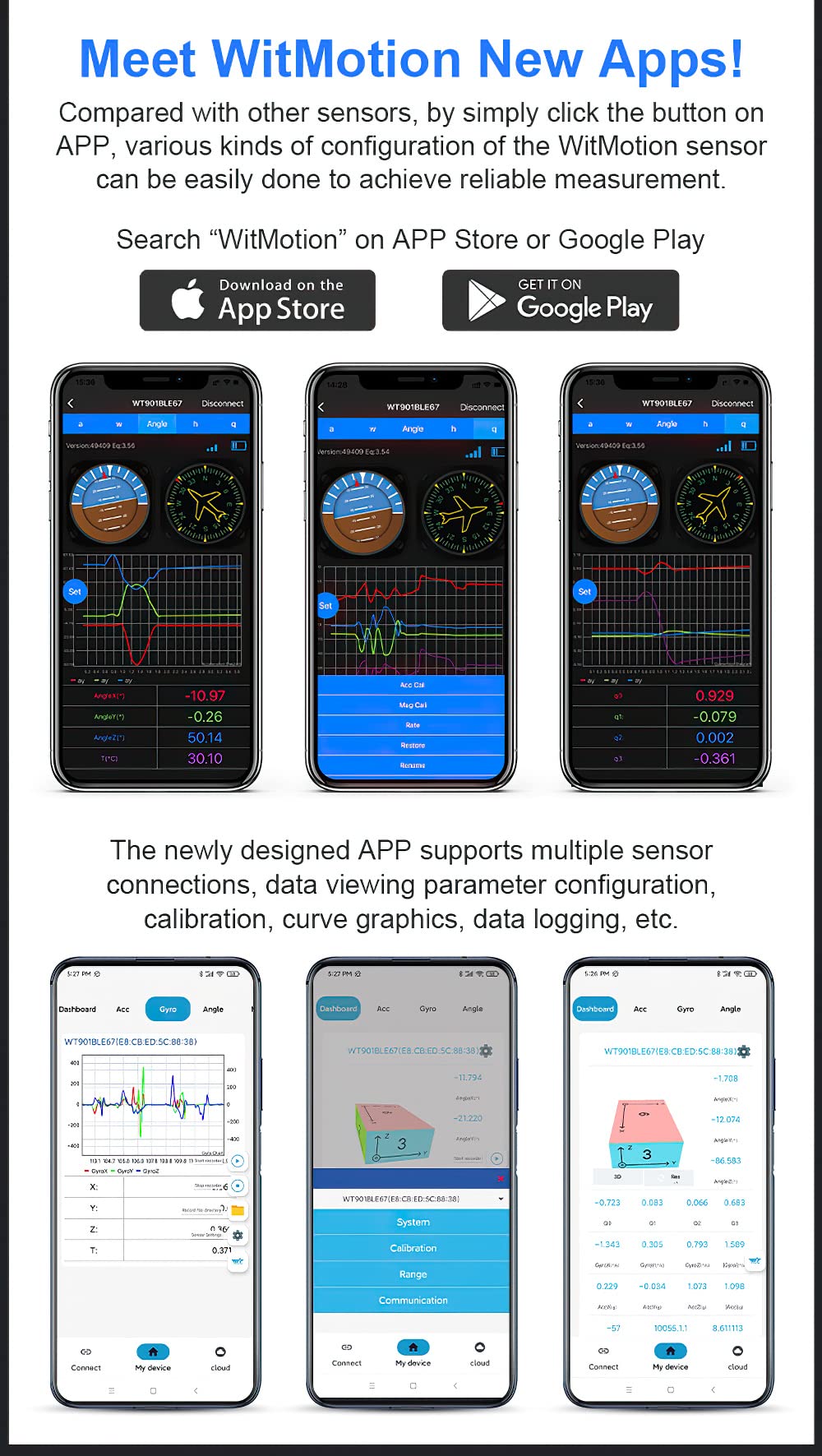 [Bluetooth 5.0 Accelerometer+Inclinometer] WT9011DCL MPU9250 High ...