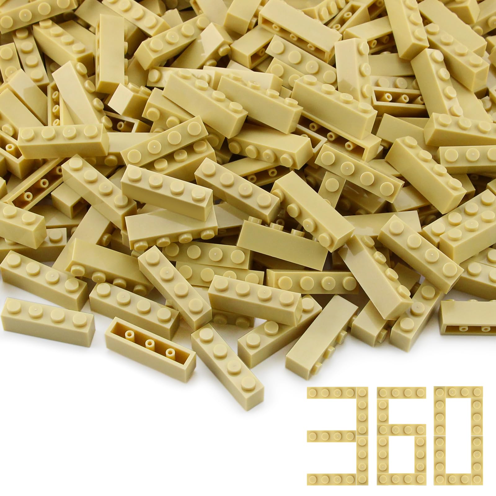 Amazon.com: Feleph 360 Pieces 1x4 Bricks Tan Classic Parts Bulk ...