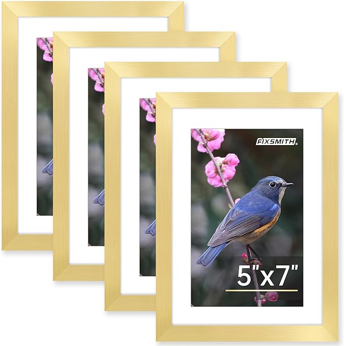 Amazon.com - FIXSMITH 5x7 Picture Frame Bulk-4 Pack, Gold Picture ...