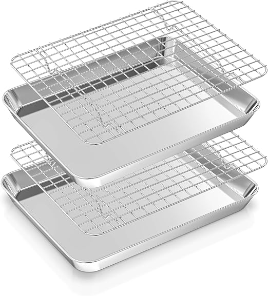 Amazon.com: Baking Sheet & Cooling Rack Set [2 Cookie Sheets + 2 baking ...