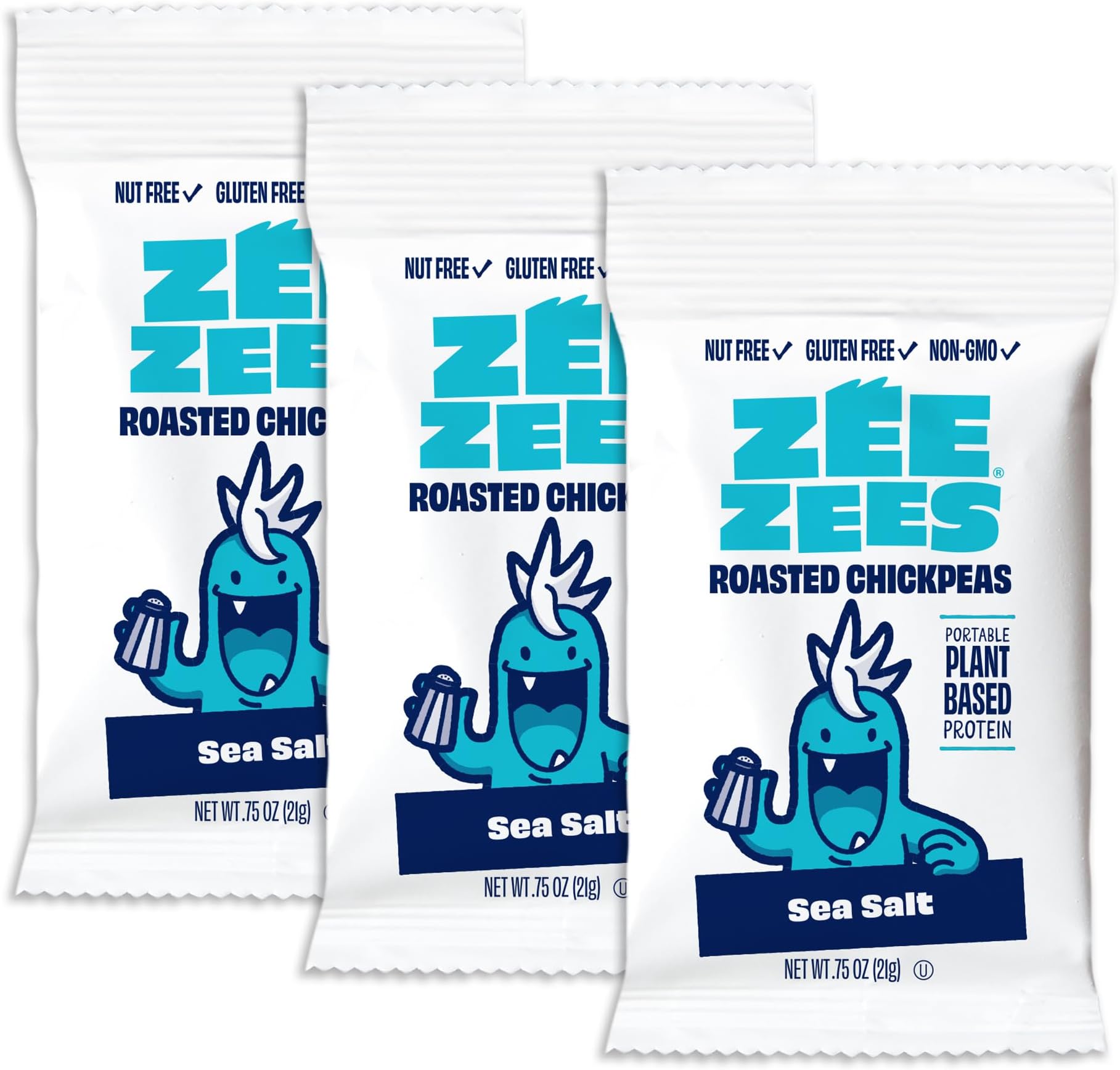 Amazon.com: Zee Zees Sea Salt Cruncherz Roasted Chickpeas, Nut-Free ...